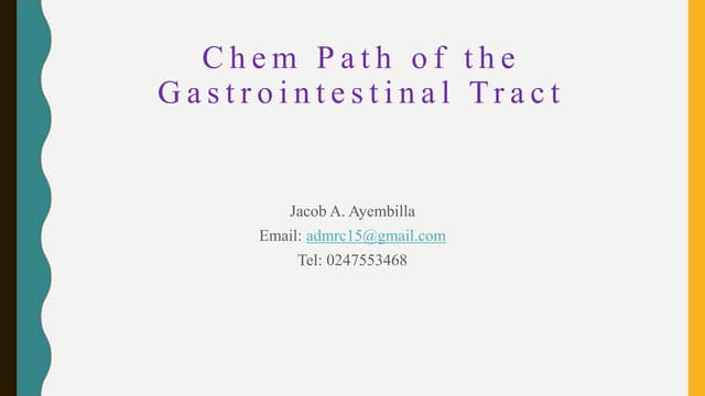 Presentation on the mechanism of HCl production in the stomach | PPTX