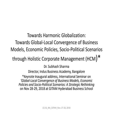 Towards Harmonic Globalization:Towards Global-Local Convergence of ...