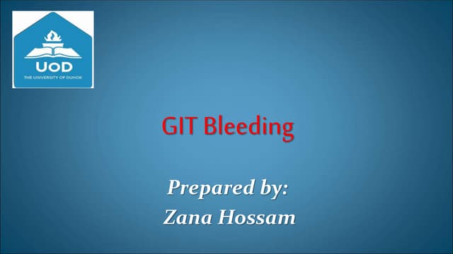 gastrointestinal bleeding ( GI Bleed) | PPTX
