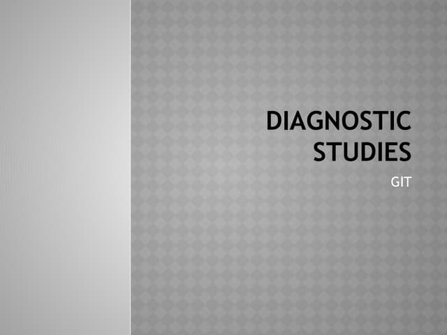 Diagnostic tests for GI disorders | PDF