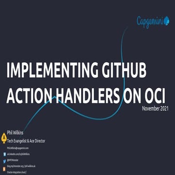 Github Actions Using Free Oracle Cloud Infrastructure Oci Pptx 9903