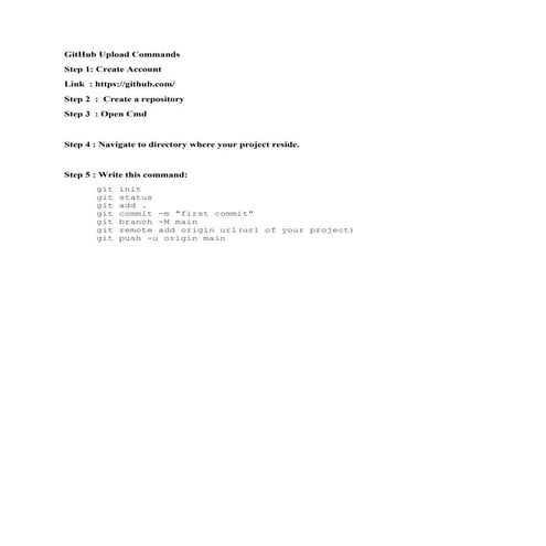 GitHub Commands UPLOADING FILES IN GITHUB | DOCX