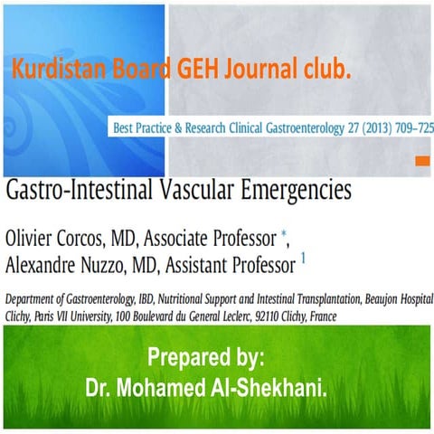 Git journal club Gastrointestinal ischemic injuries GI3. | PPTX