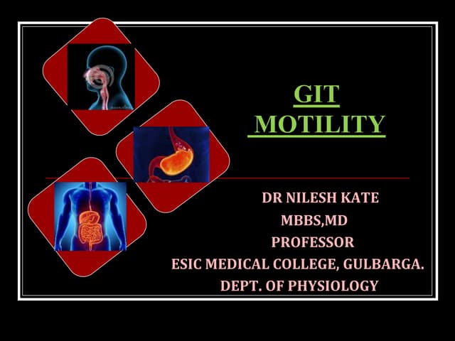 Movement in gastrointestinal tract | PPTX