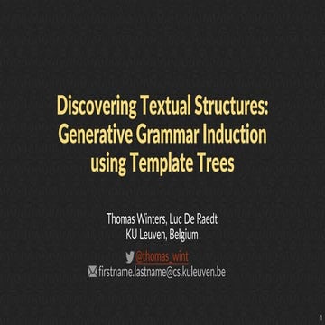 Discovering Textual Structures: Generative Grammar Induction using ...