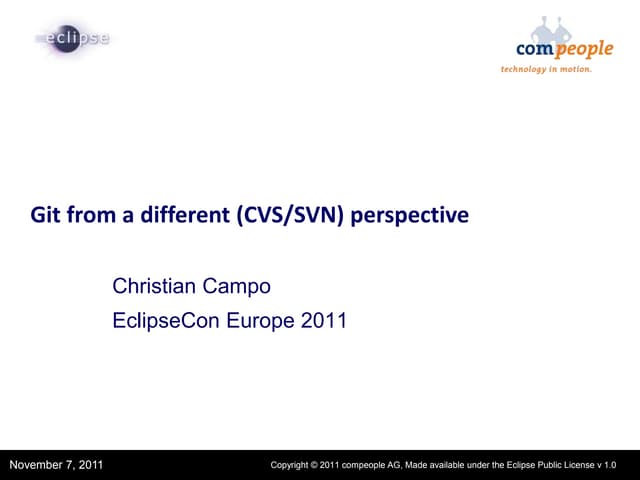Git vs cvs ece2011 | PPT Git vs cvs ece2011 | PPT
