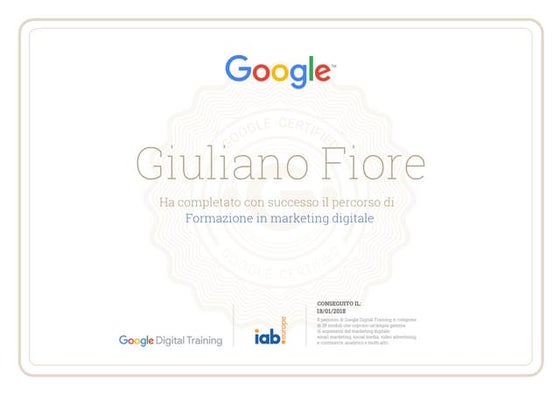 GIULIANO FIORE - CERTIFICATO ECDL PROFILE AICA 2019 | PDF