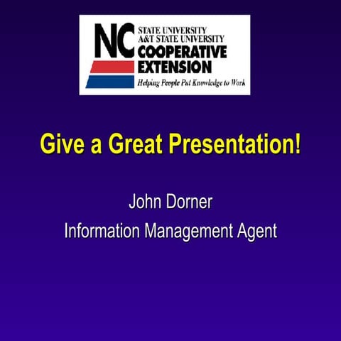 Give A Great Presentation | PPT