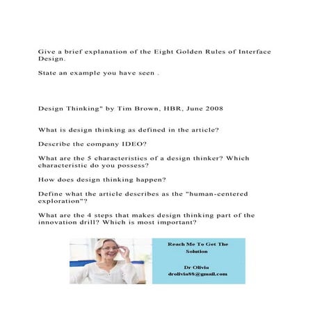 Give a brief explanation of the Eight Golden Rules of Interface .docx | Design | Fine Art