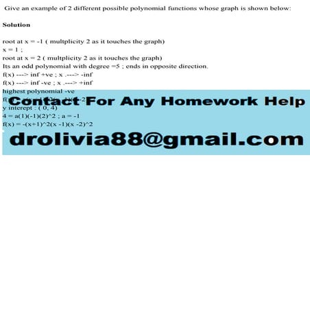 Give an example of 2 different possible polynomial functions whose gr.pdf