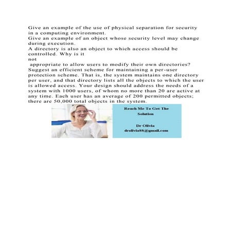 Give an example of the use of physical separation for security in a .docx