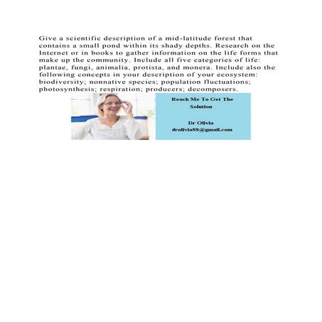 Give A Scientific Description Of A Mid Latitude Forest That Contains Docx