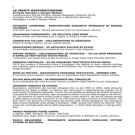 Le menti raffinatissime - Report del 4 gennaio 2020 | PDF | Crime ...