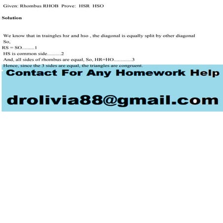 Given Rhombus RHOB Prove HSR HSO Solution We know that .pdf
