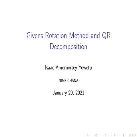 Givens Rotation Method Ppt 1451