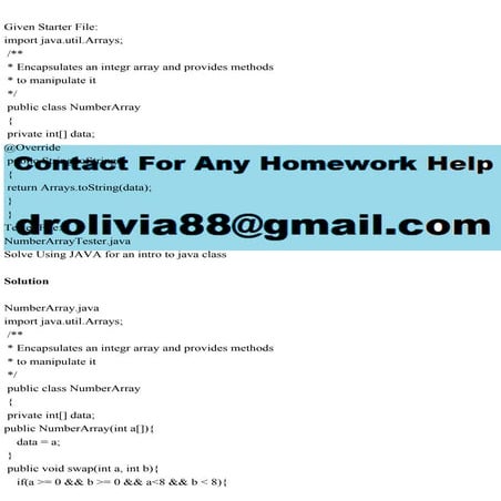 Given Starter Fileimport Javautilarrays Encapsulatespdf Programming Languages Computing