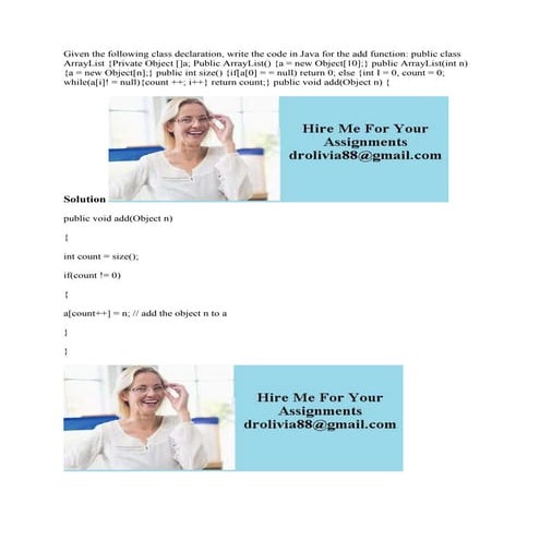 Given The Following Class Declaration Write The Code In Java For The Docx