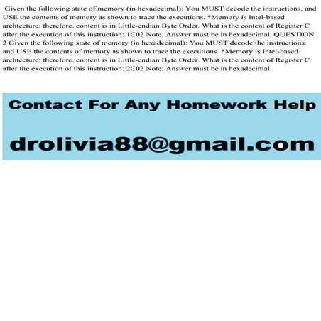 Given the following state of memory (in hexadecimal) You MUST decode.pdf