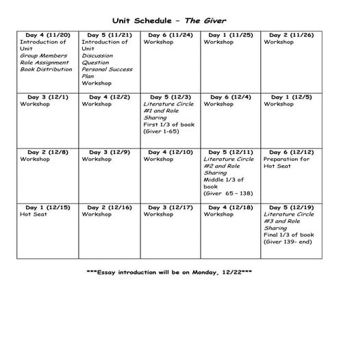 Giver Lit Circle Unit | DOC