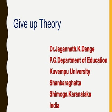 Give up theory | PPTX