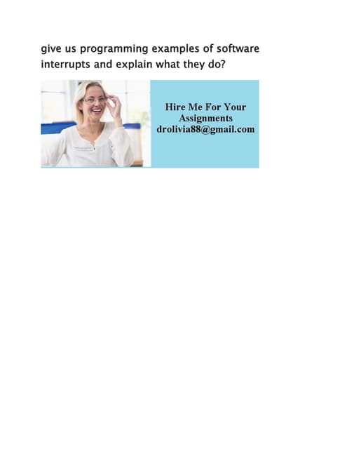 Give Us Programming Examples Of Software Interrupts And Explain What Tpdf
