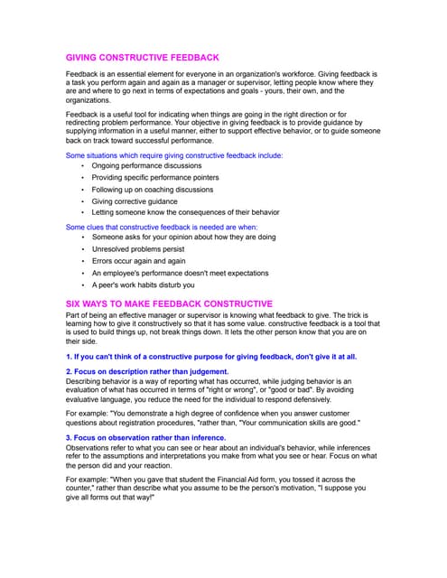 Giving and Receiving Constructive Feedback Powerpoint | PPTX