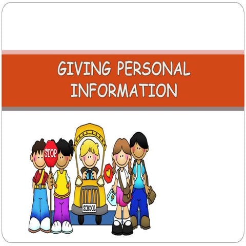 giving personal information in english for basic level | PPT