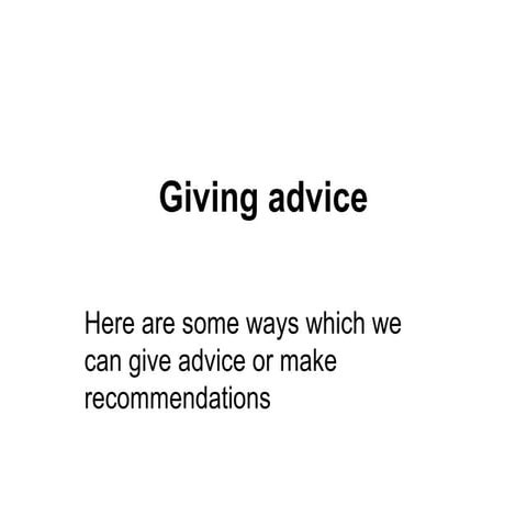 Giving advice | PPT