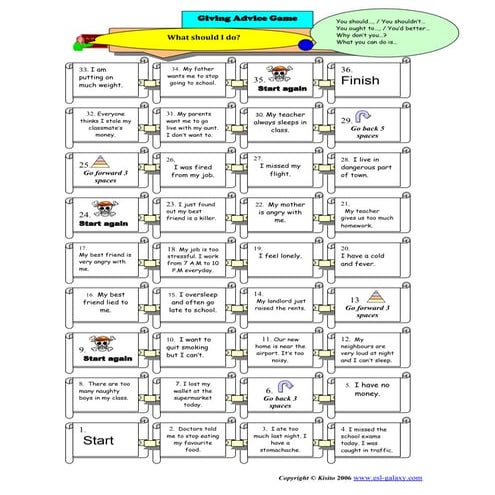 Giving advice (modal v.) board game | PDF