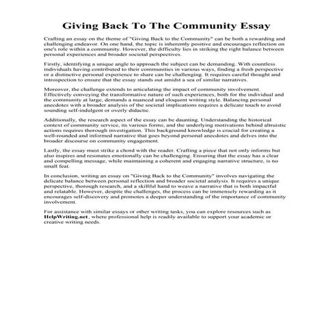 Giving Back To The Community Essay.pdf