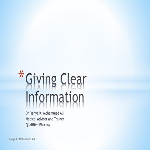 Giving clear information | PPT