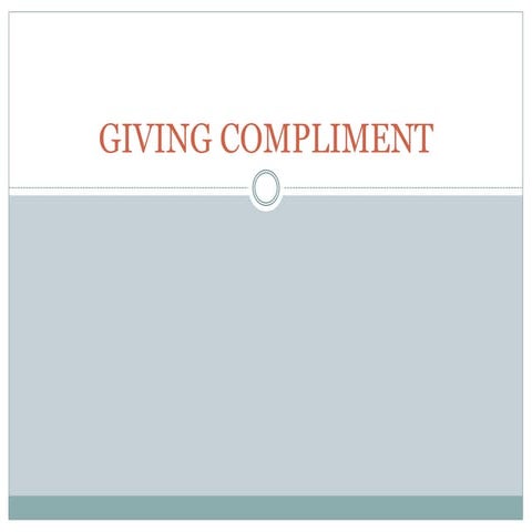Giving compliment | PPTX