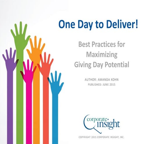 One Day To Deliver! Best Practices for Maximizing Giving Day Potential ...