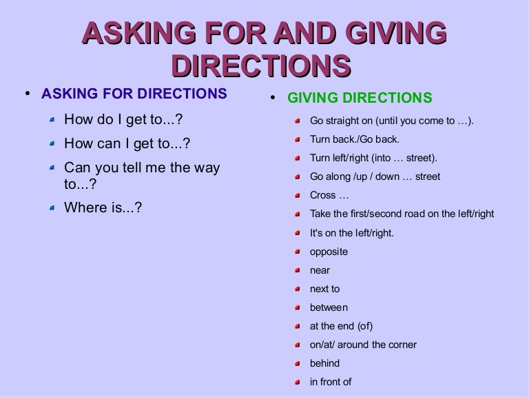 Giving Directions