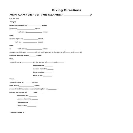 Giving directions | DOC