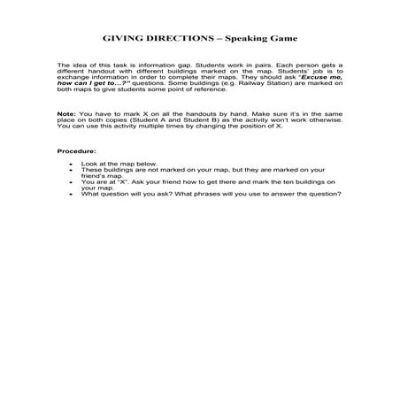 Giving Directions Speaking Game | DOC