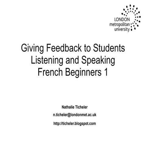 Giving Feedback To Students | PPT