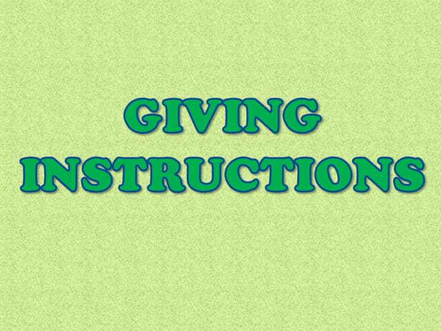 Instructions in the classroom | PPTX