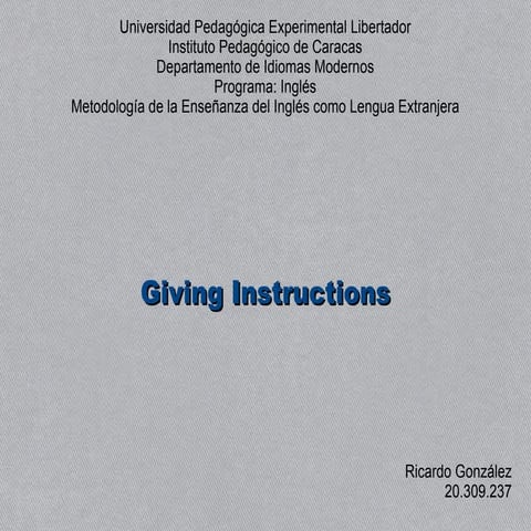 Giving Instructions | PPT