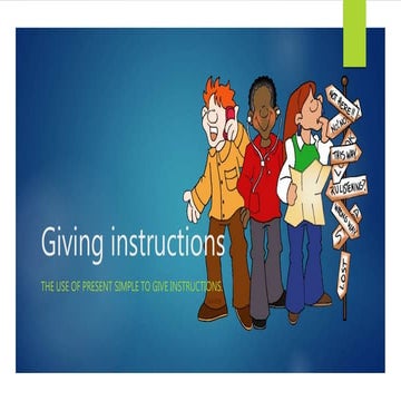 Giving instructions- Present simple tense | PPT