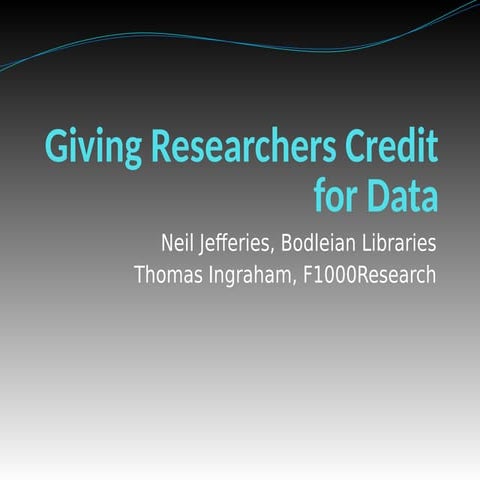 Giving researchers credit for data | PPT
