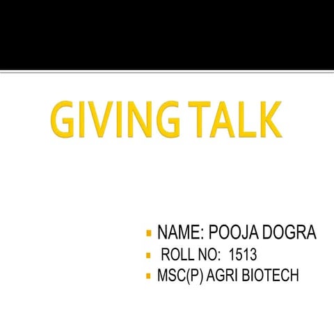 Giving talk | PPT