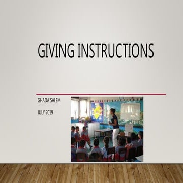 Givivng instructions | PPTX | Education
