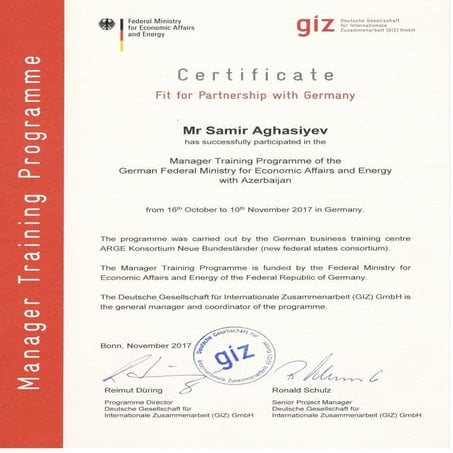 Deutsche Gesellschaft für Internationale Zusammenarbeit (GIZ) GmbH | PDF