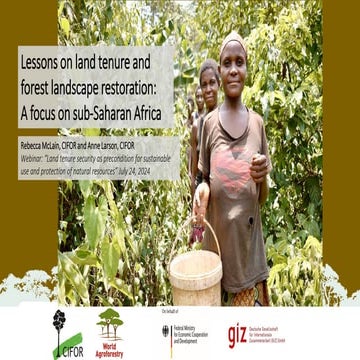 Lessons on land tenure and forest landscape restoration: A focus on sub ...
