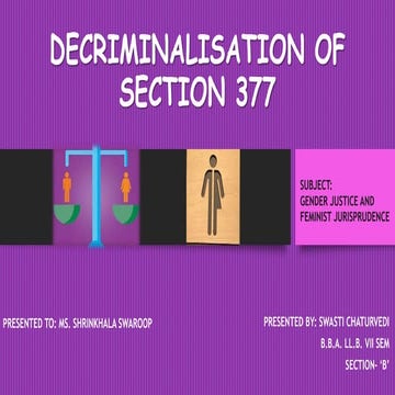 Decriminalisation of Section 377 of IPC, 1860 | PPTX
