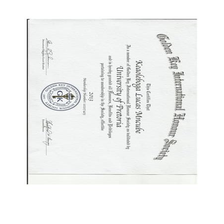 Golden Key certificate | PDF