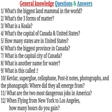 General knowledge | Questions & Answers | PPT