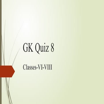 GK class 6th to 8th general knowledge quiz booklet | PPTX