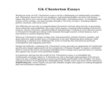 Gk Chesterton Essays.pdf